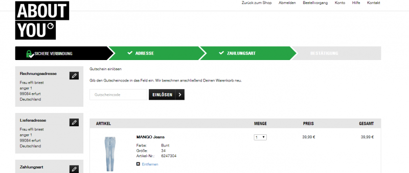 about you Gutschein: gültiger 50% Gutschein + 4 weitere